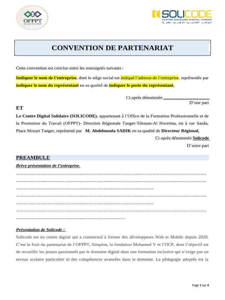 Convention de Partenariat | PDF