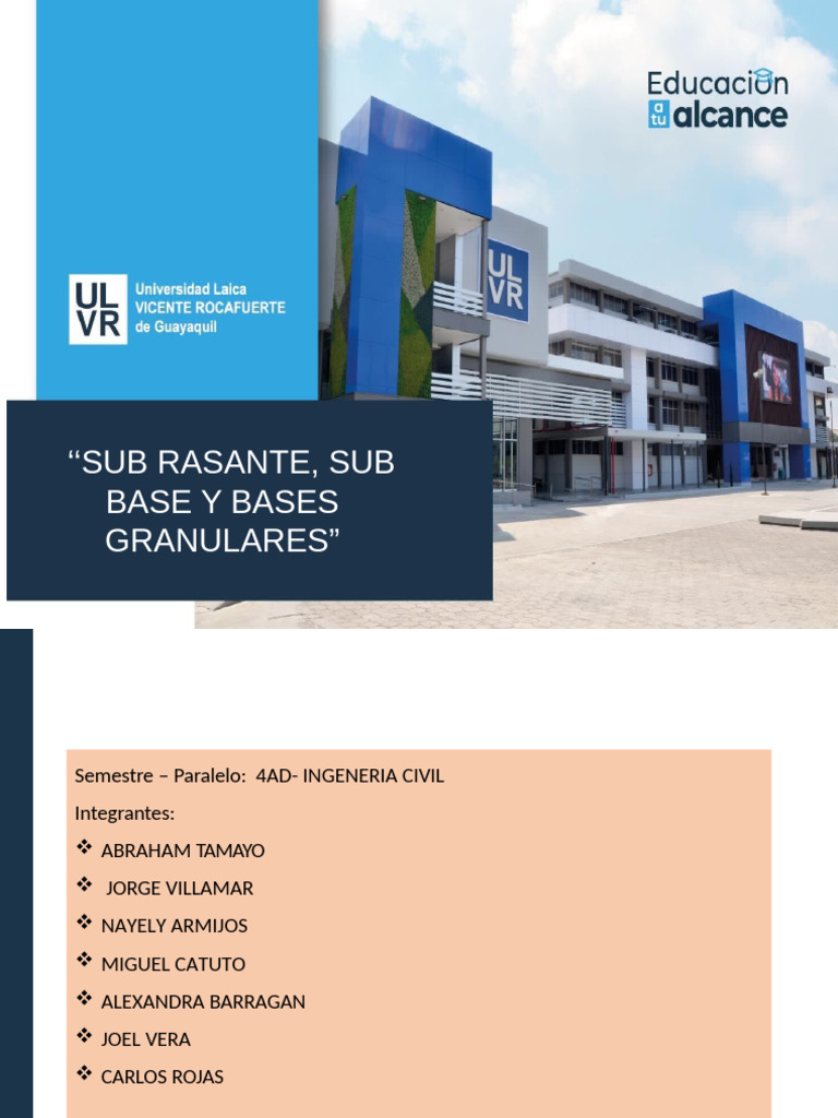 Sub Rasante, Sub Base y Bases Granulares" | PDF