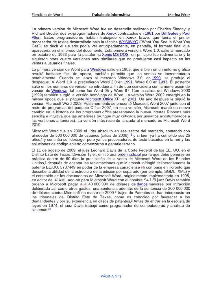 Texto para Ejercicio 6 | PDF | Microsoft Word | Informática