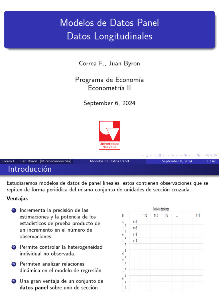 C3. Modelos de Datos Panel | PDF