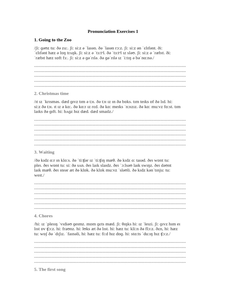 Pronunciation-Exercises-1 | PDF