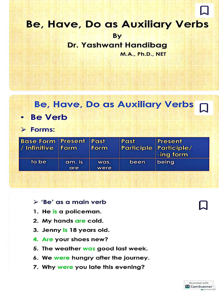 Auxiliary Verbs | PDF