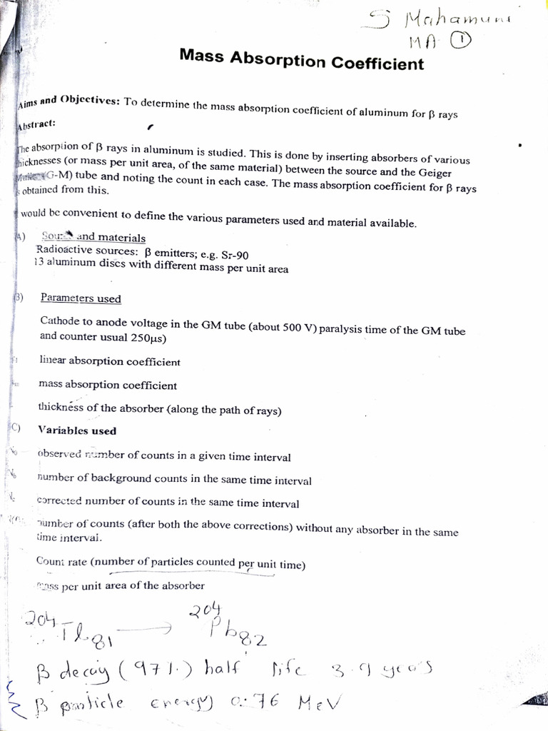 Mass Absorption | PDF