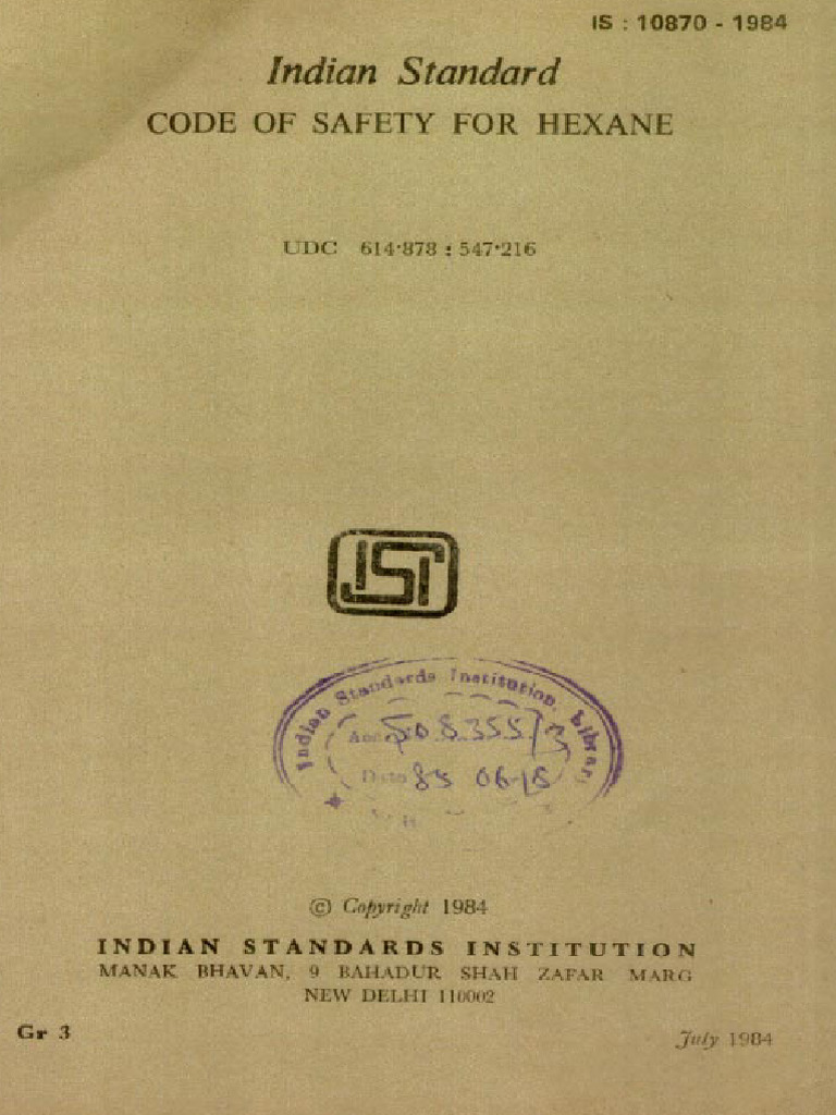 Safety For Hexane | PDF