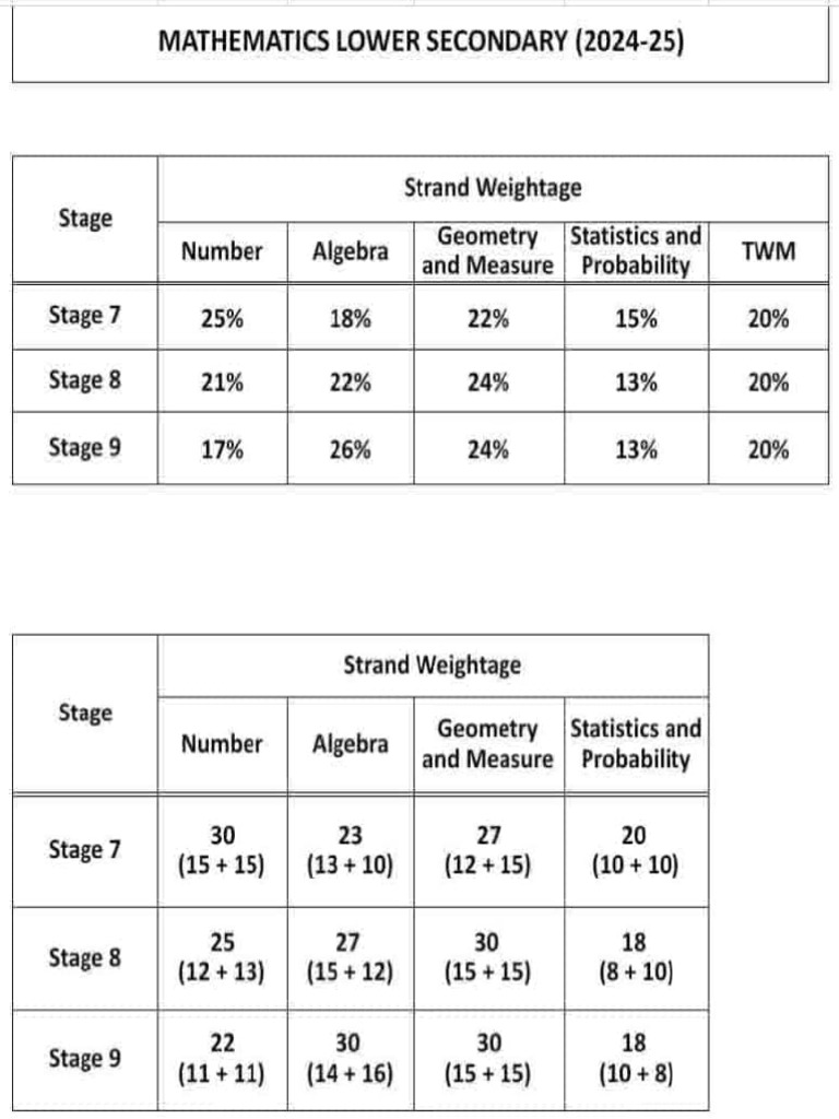 Class 7 Blueprint and Strand Weightage | PDF