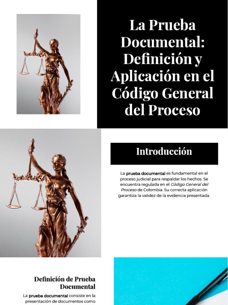 La Prueba Documental Definicion y Aplicacion en El Codigo General Del Proceso 20240211015115BVuG ...