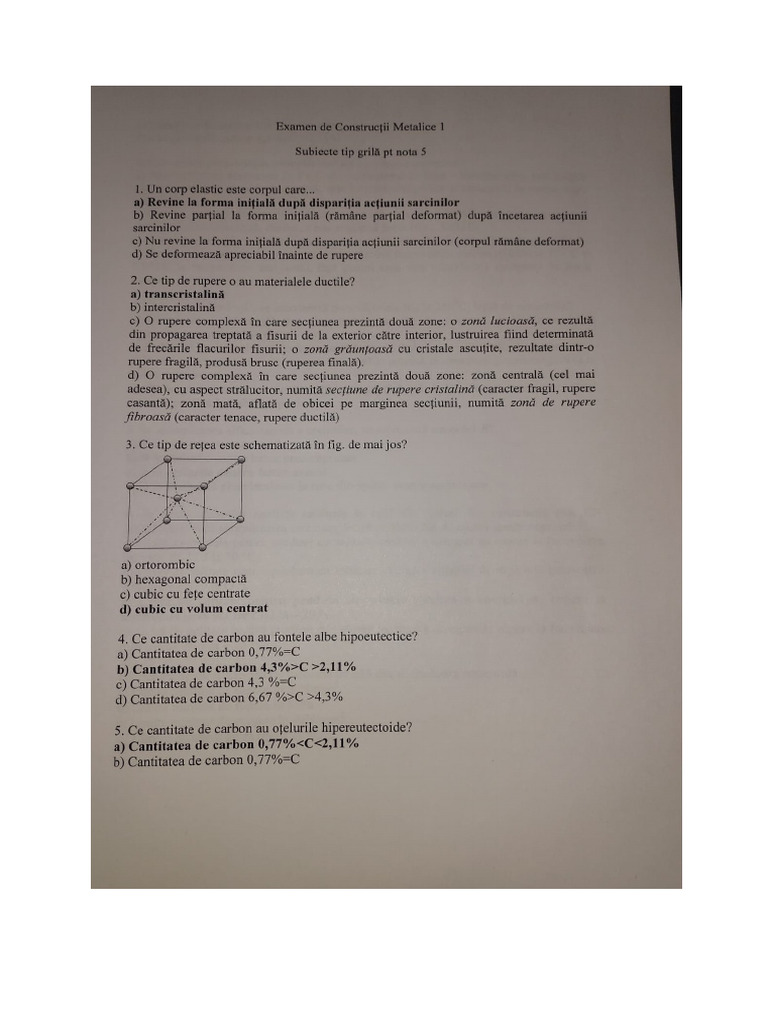 Subiecte Nota 5 | PDF