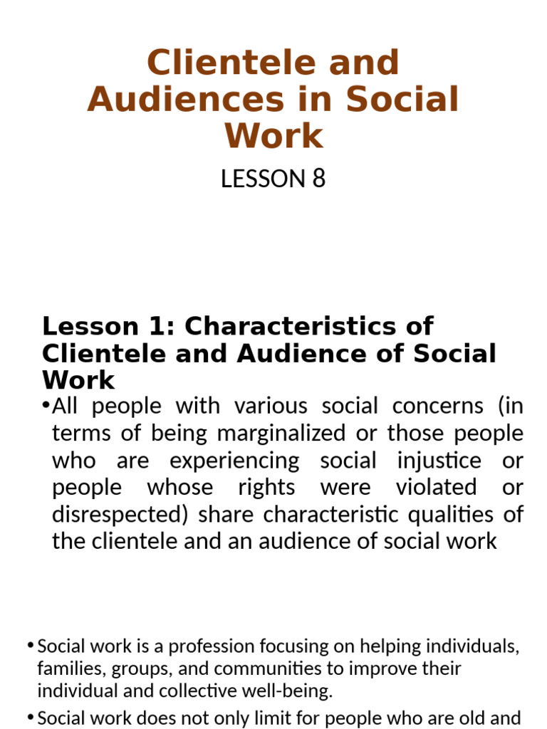 Characteristics of Social Work Clientele | PDF | Social Work | Community