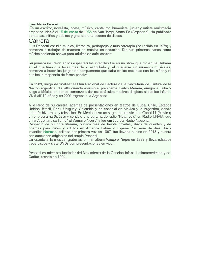 Luis María Pescetti | PDF