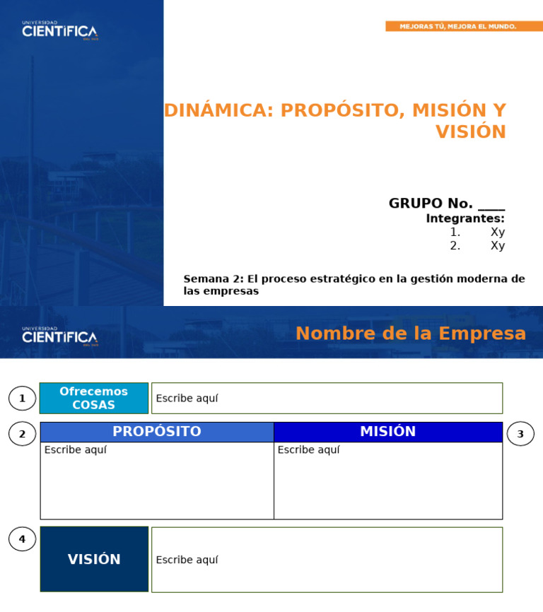 Dinámica_Propósito Misión Visión (1) | PDF