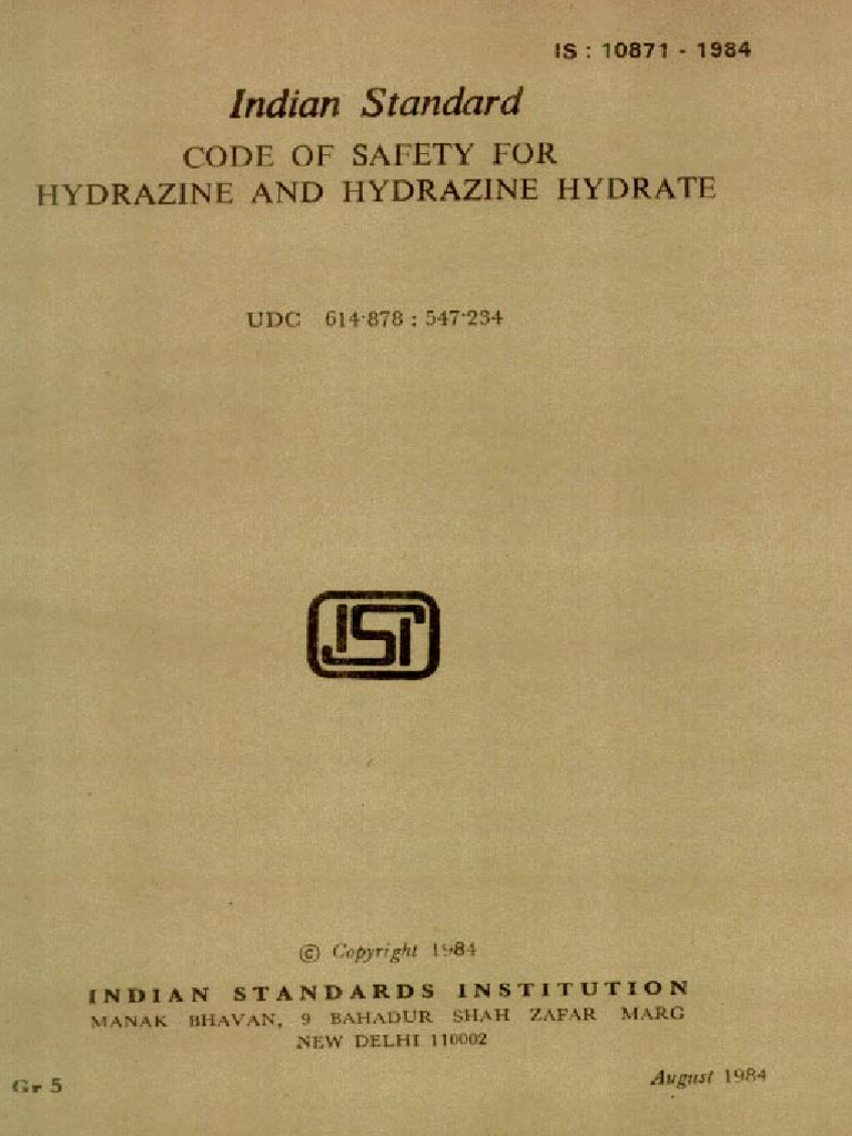 Safety For Hydrazine and Hydrazine Hydrate | PDF