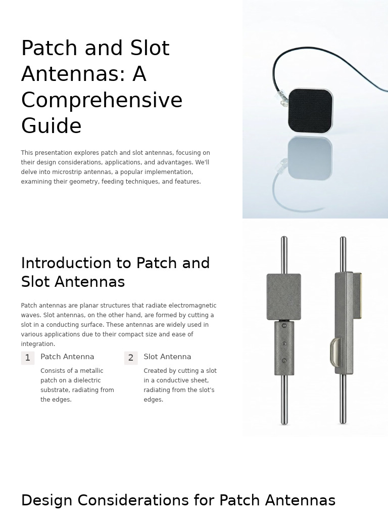 Patch and Slot Antennas A Comprehensive Guide | PDF