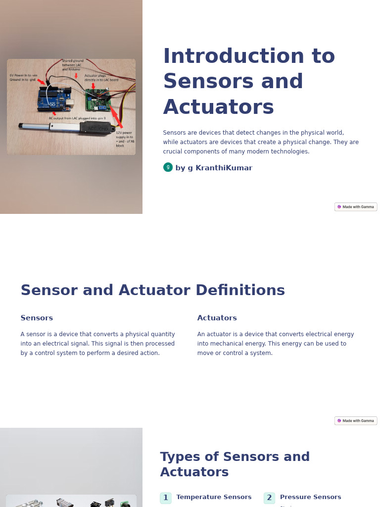 Introduction To Sensors and Actuators | PDF