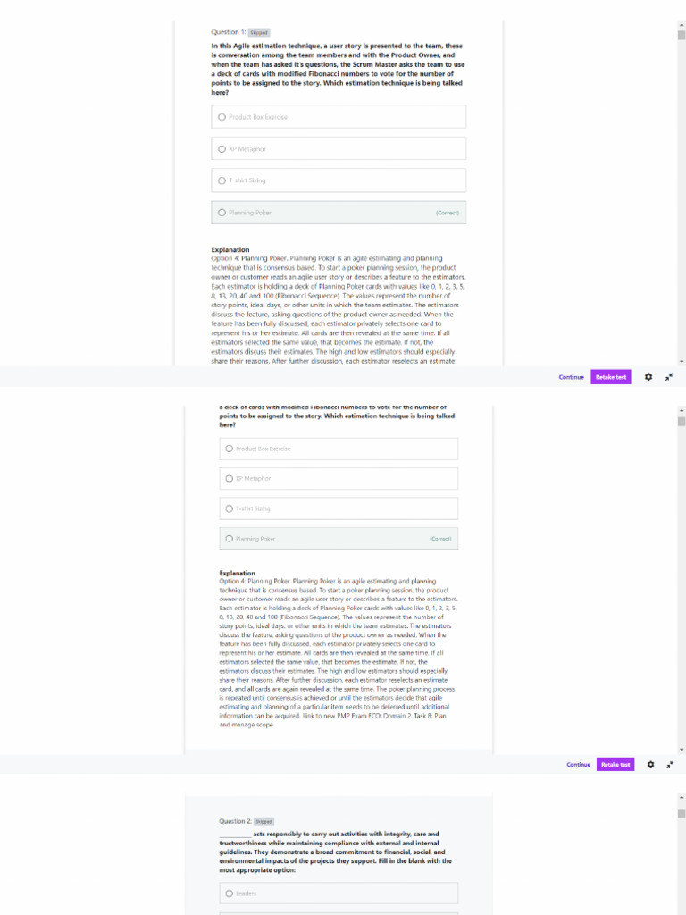 PMP Exam (2022) Simulator - Set 3 (60-Qs) Results | PDF