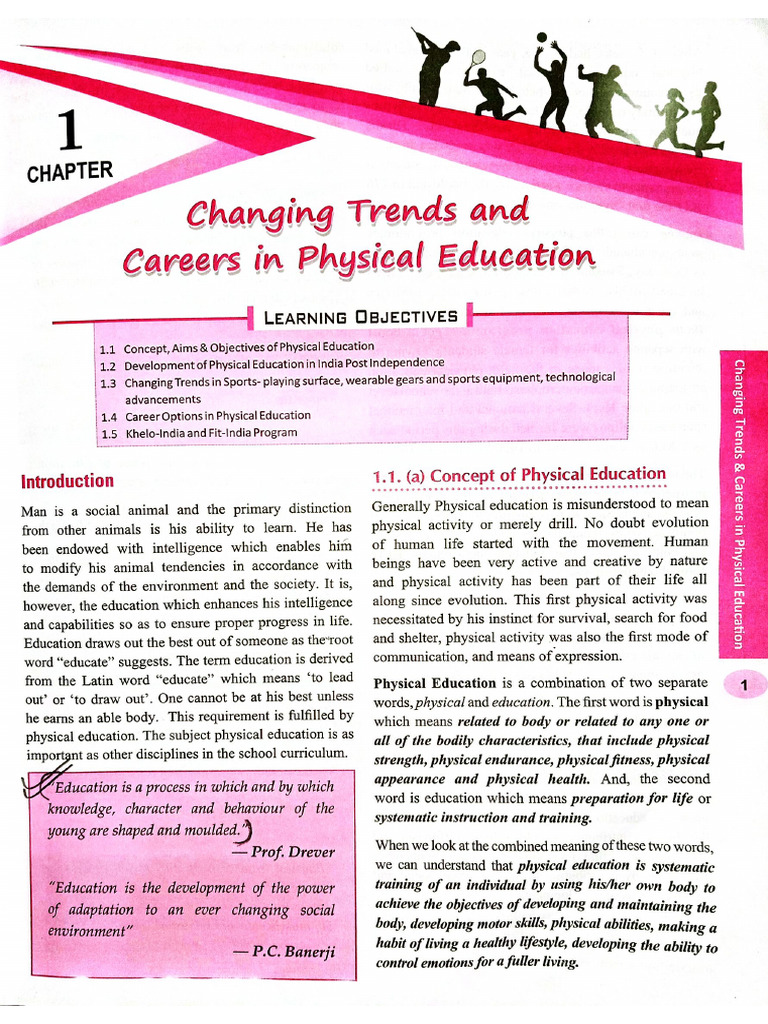 CHAPTER 1 - CHANING TRENDS AND CAREERS IN PHYSICAL EDUCATION Class 11 | PDF