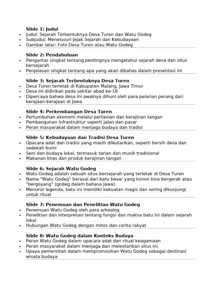 Sejarah Terbentuknya Turen | PDF