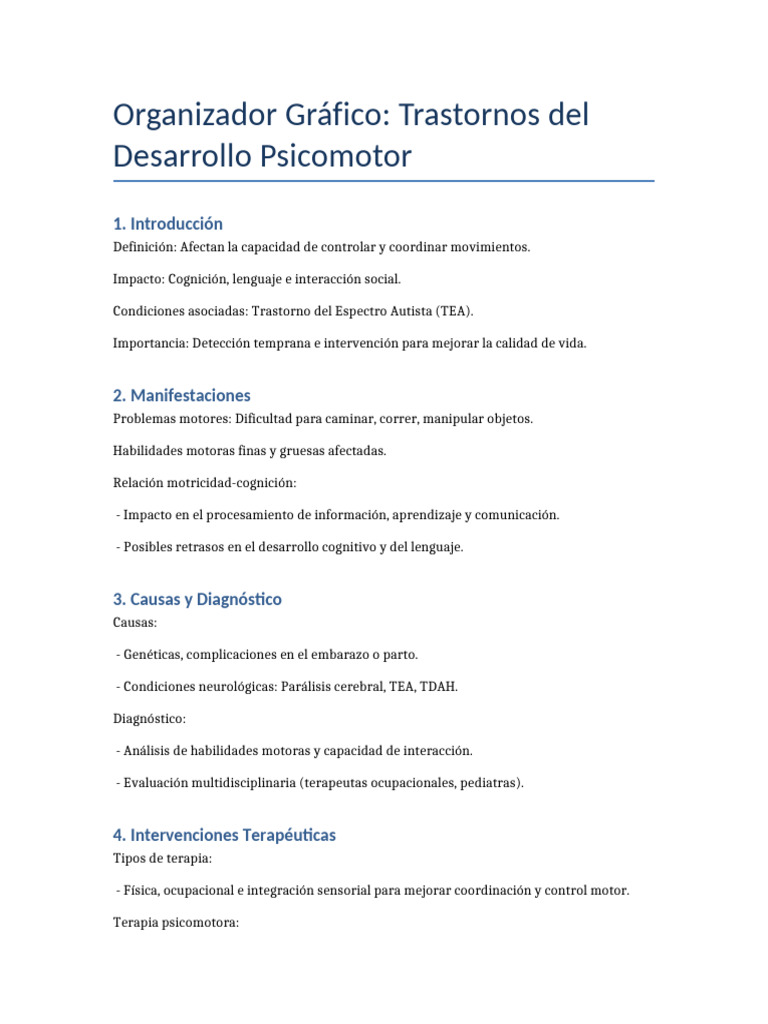 Organizador Desarrollo Psicomotor | PDF