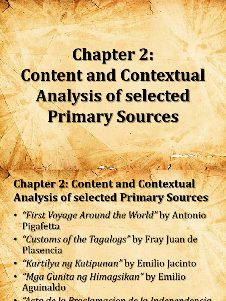 chapter2-contentandcontextualanalysisofselectedprimarysources-210730015636 | PDF