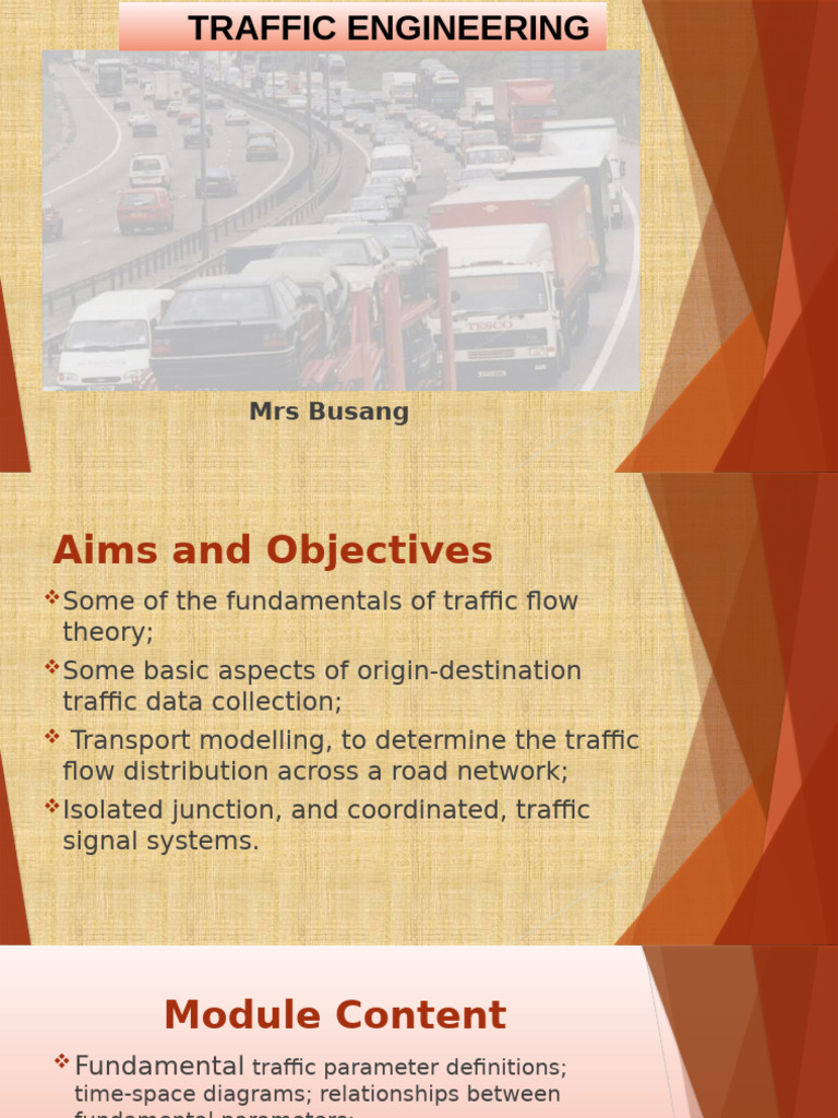 Traffic Engineering Lecture 1 | PDF