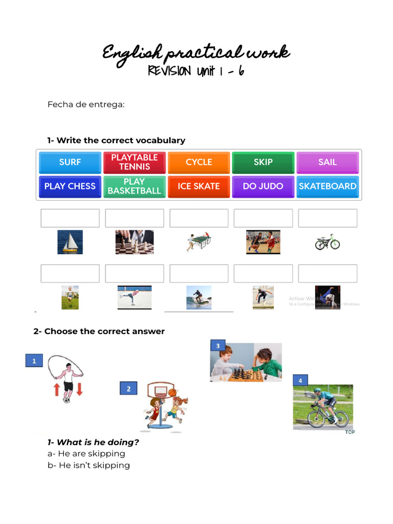 KIDS 3 English Practical Work | PDF