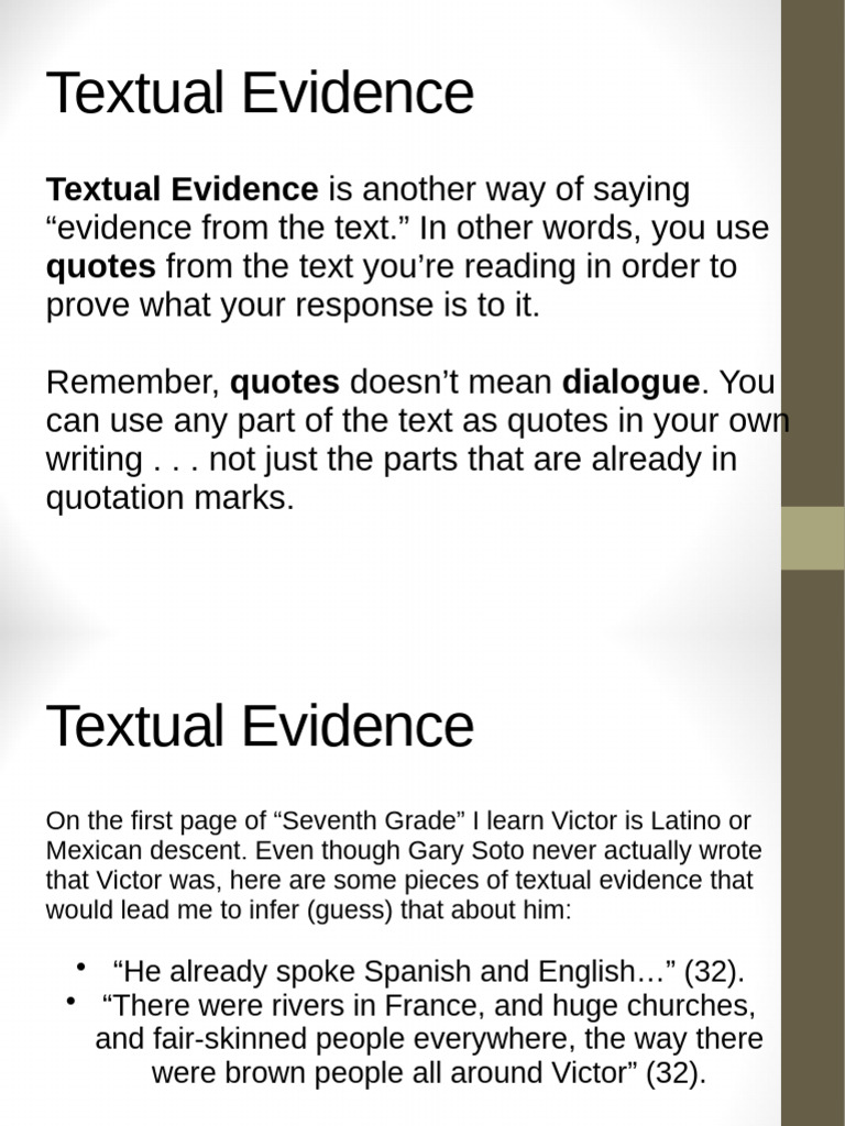 Textual Evidence | PDF