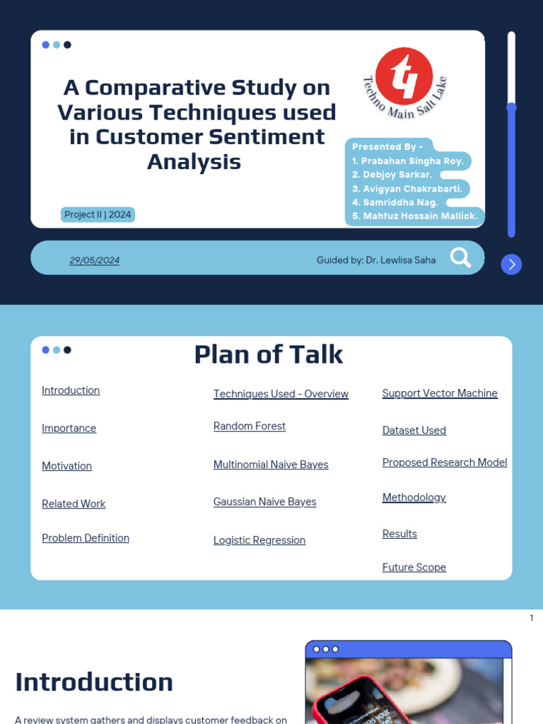 A Comparative Study On Various Techniques Used in Customer Sentiment Analysis | PDF | Support ...