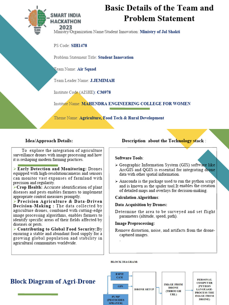 Agri Drone - Sih - 2023 | PDF | Agriculture | Unmanned Aerial Vehicle
