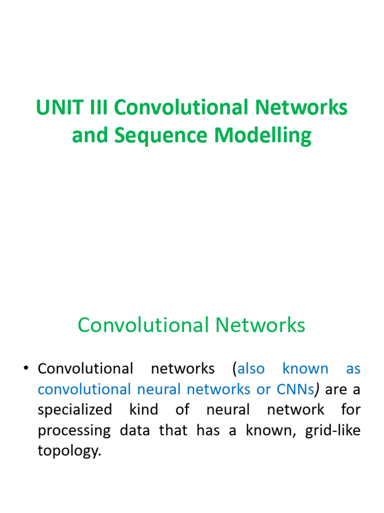 Unit Iii Convolutional Networks and Sequence Modelling | PDF | Artificial Neural Network | Computers