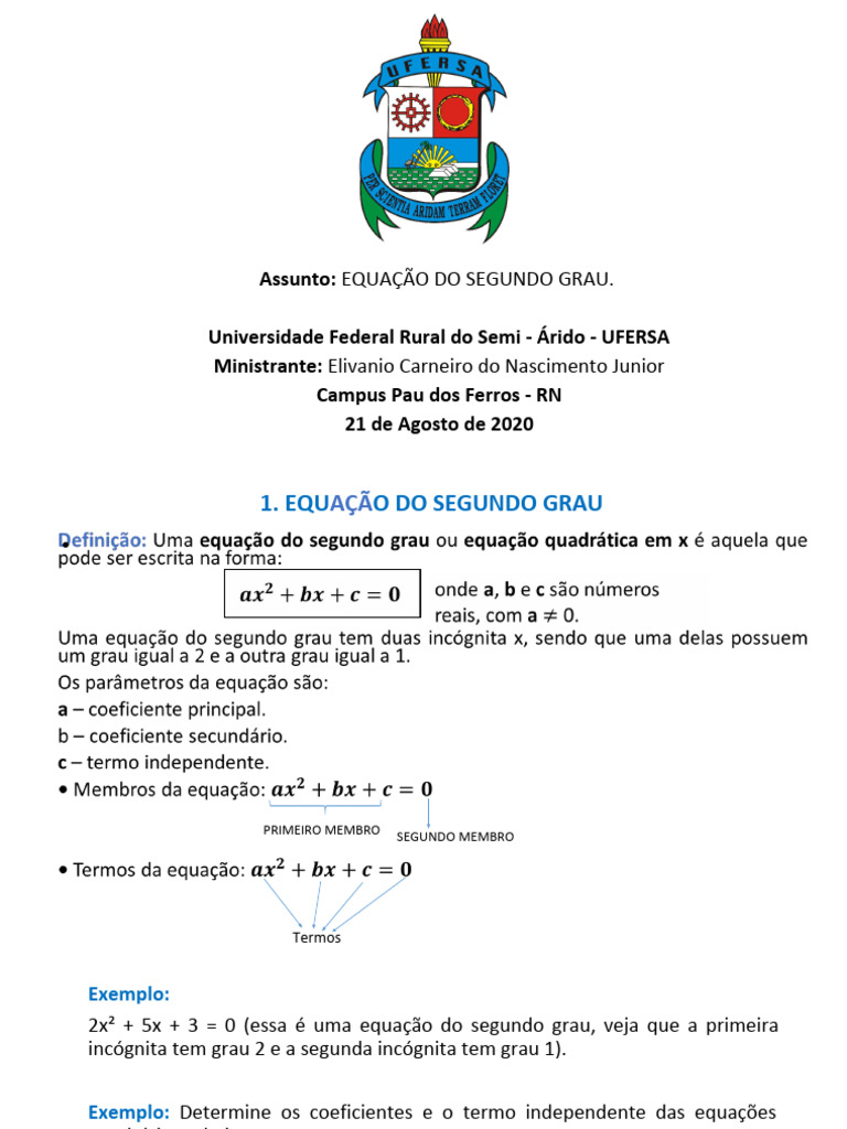 Equação de Segundo Grau | PDF