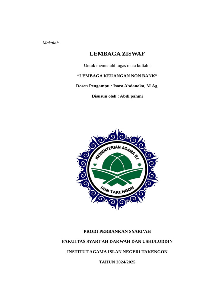 Peran Lembaga ZISWAF di Indonesia | PDF