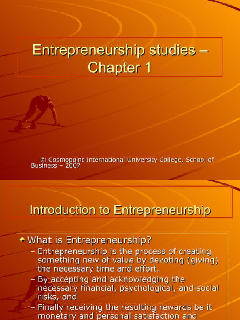Introduction To Entrepreneurship | PDF
