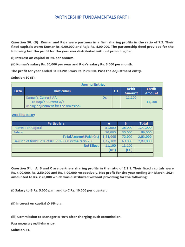 PARTNERSHIP FUNDAMENTALS PART II | PDF