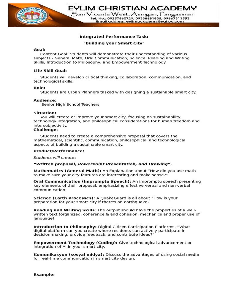 Integrated Performance Task | PDF