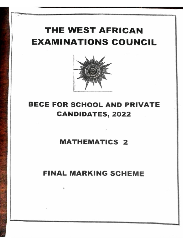 2022 Bece Maths Scheme | PDF