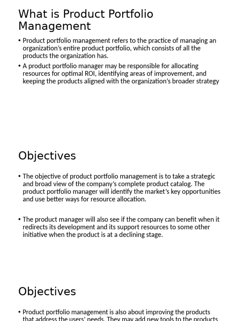 What Is Product Portfolio Management | PDF