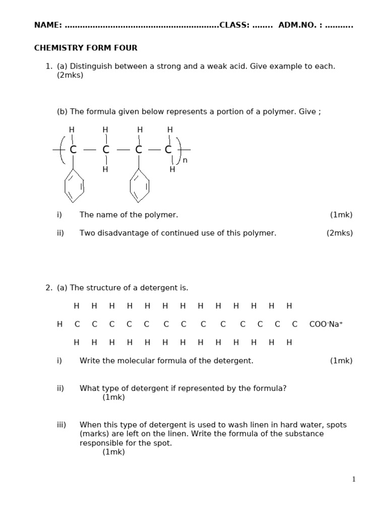 2021 T2 Chemistry F4 1 | PDF