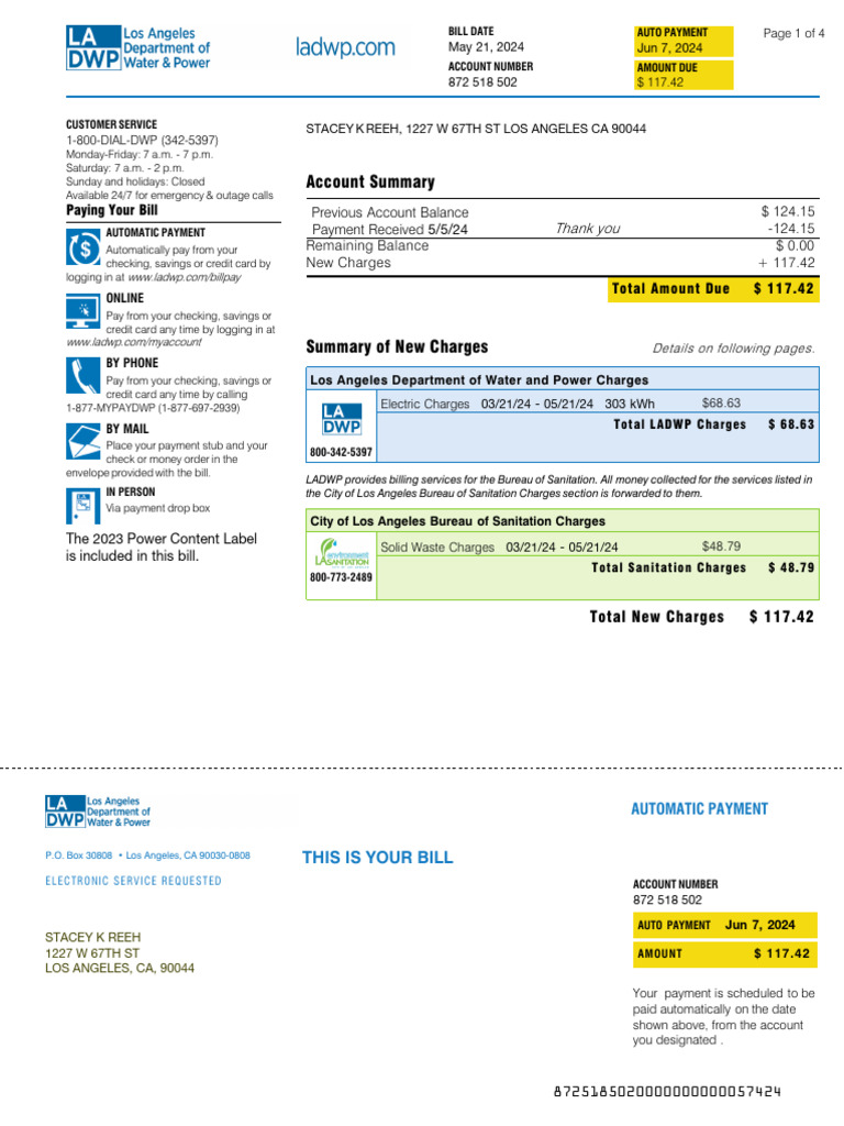 LADWP Bill | PDF