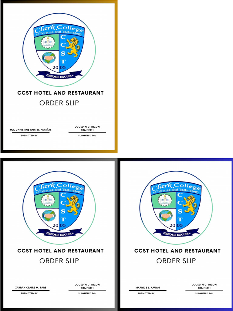 Order Slip Final Tu | PDF