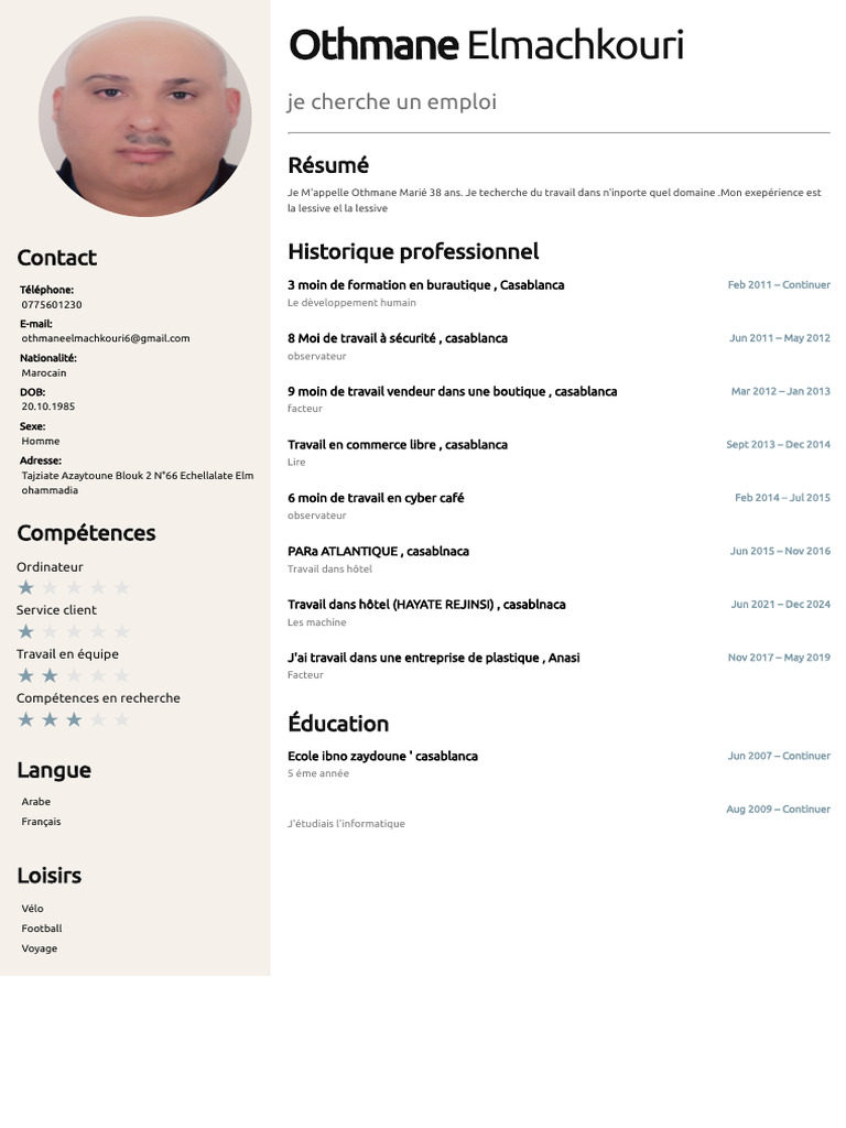 Othmane Resume 657 | PDF
