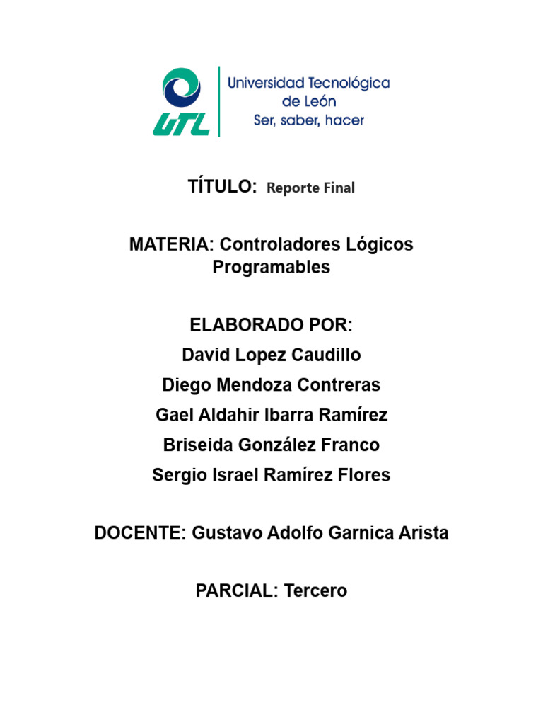 Reporte final PLC | PDF