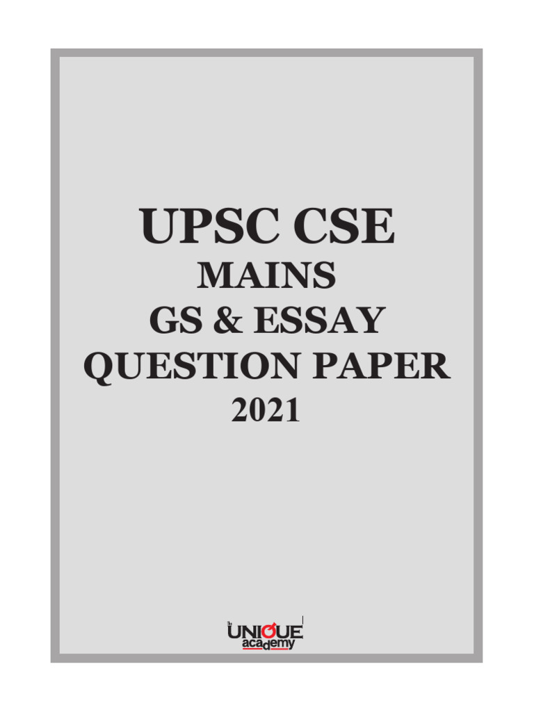 UPSC Mains Paper 2021 | PDF