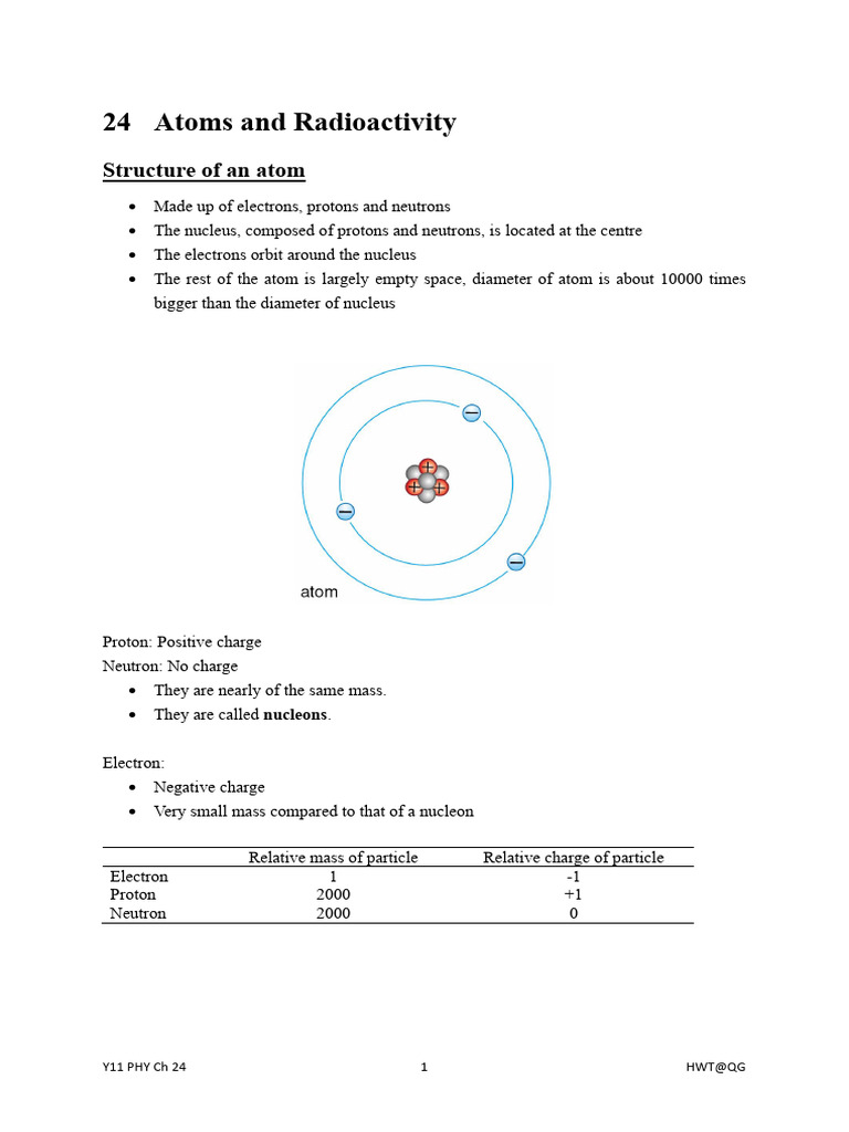 24 Atoms and Radioactivity | PDF