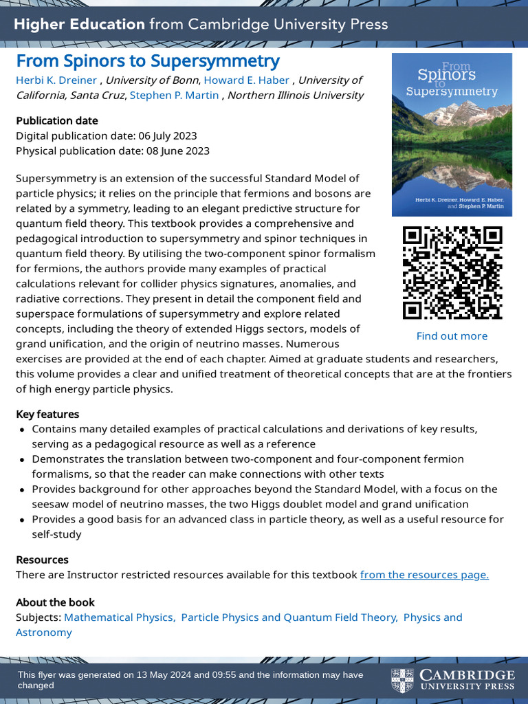 From Spinors To Supersymmetry | PDF