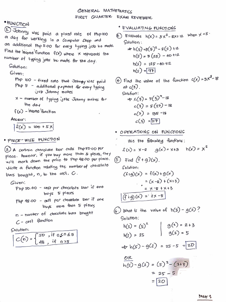 GenMath Q1 Exam-Reviewer Sample-Problems | PDF | Mathematics ...