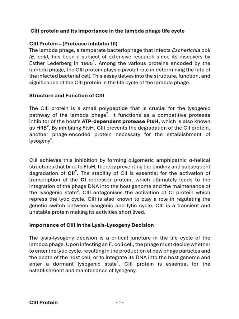 CIII Protein | PDF