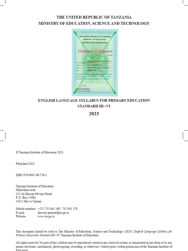 English Syllubus III-Vi Final | PDF