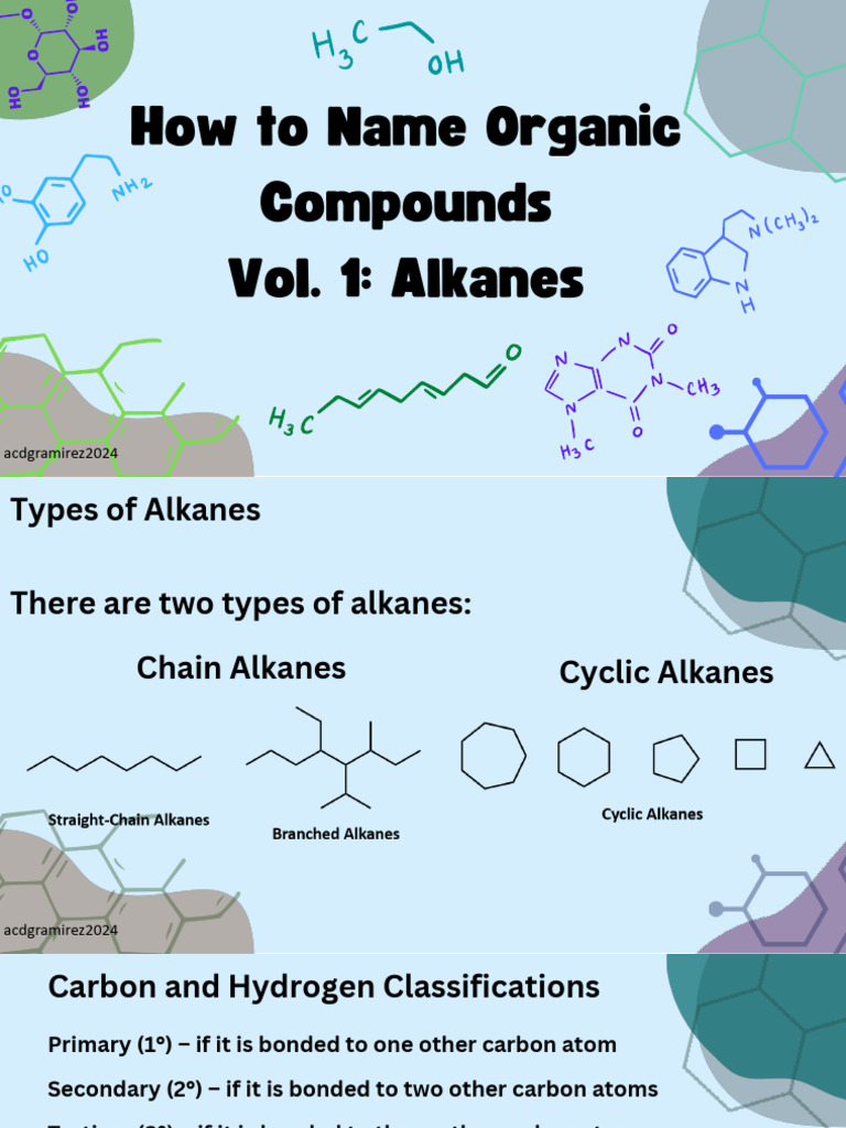 How To Name Organic Compounds - Alkanes and Cycloalkanes | PDF | Alkane ...