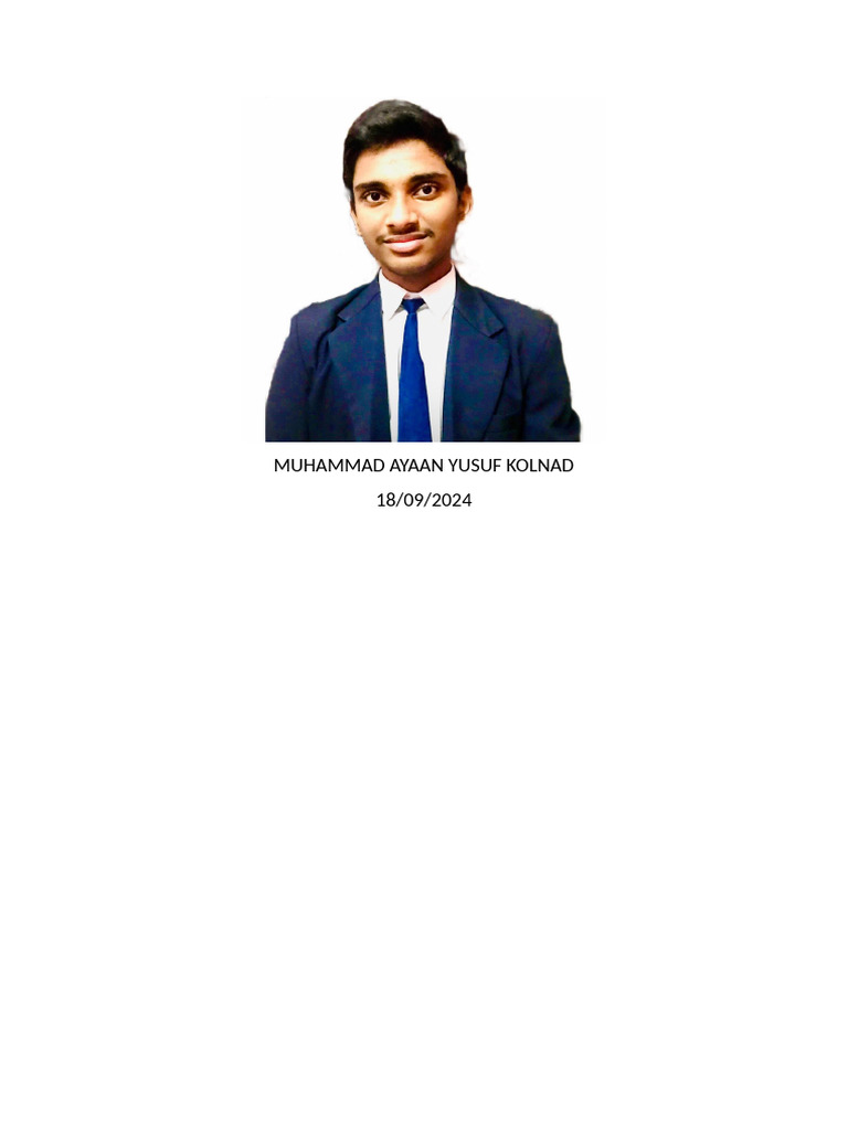 Muhammad Ayaan Yusuf Kolnad | PDF