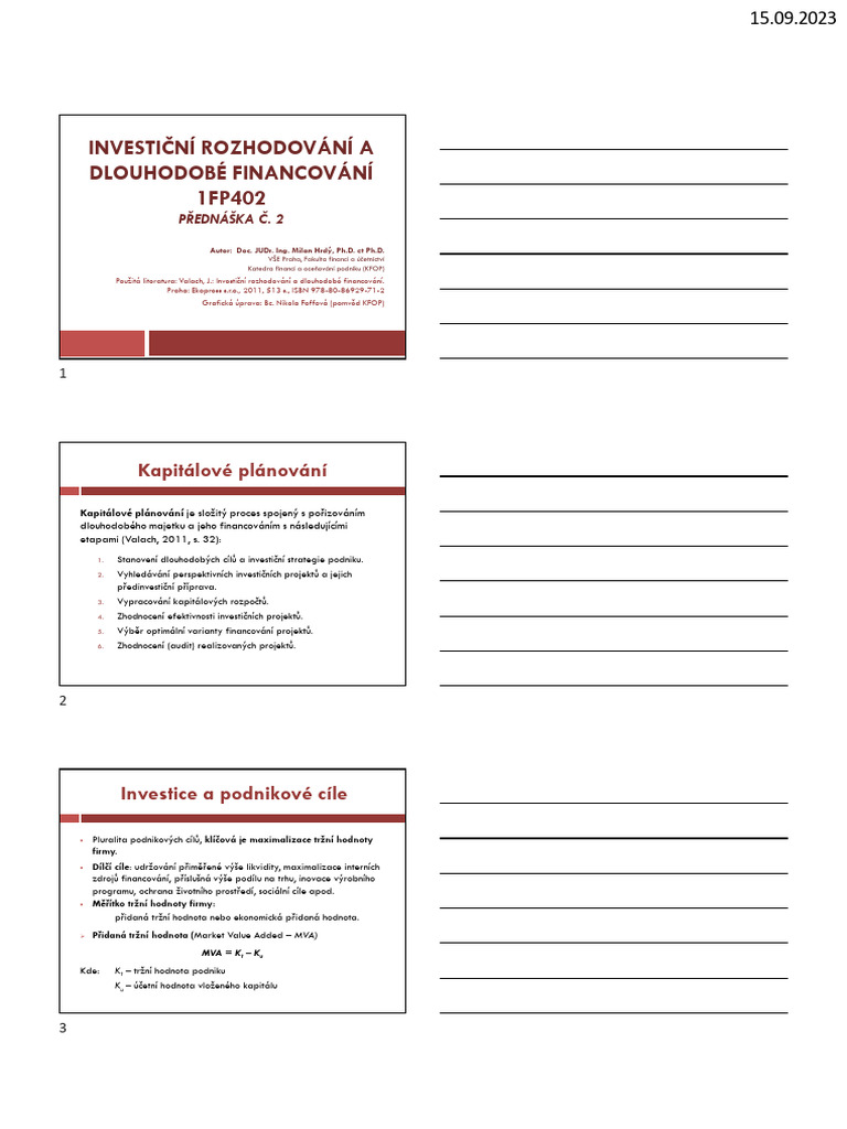 Prednaska C. 2 Z Predmetu 1FP 402 | PDF