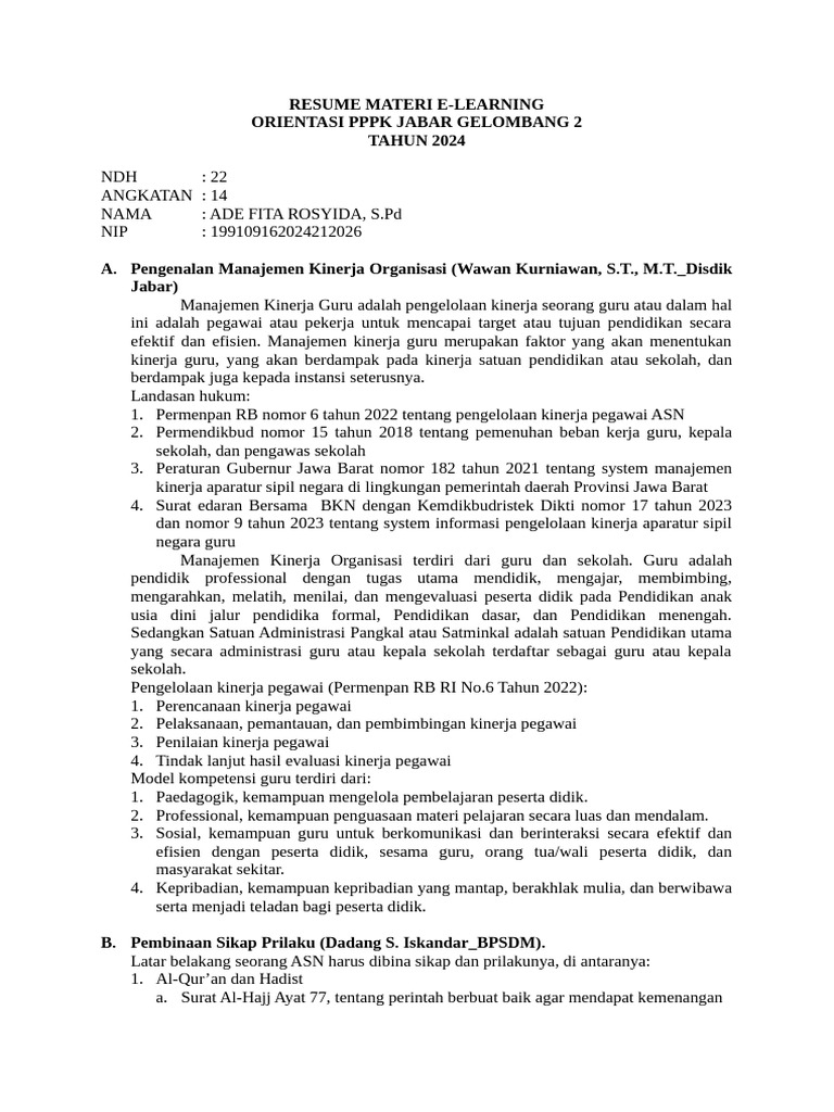 Resume Materi E-Learning | PDF | Self-Improvement